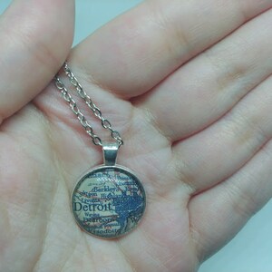 Detroit, MI Michigan City Map Necklace - Etsy