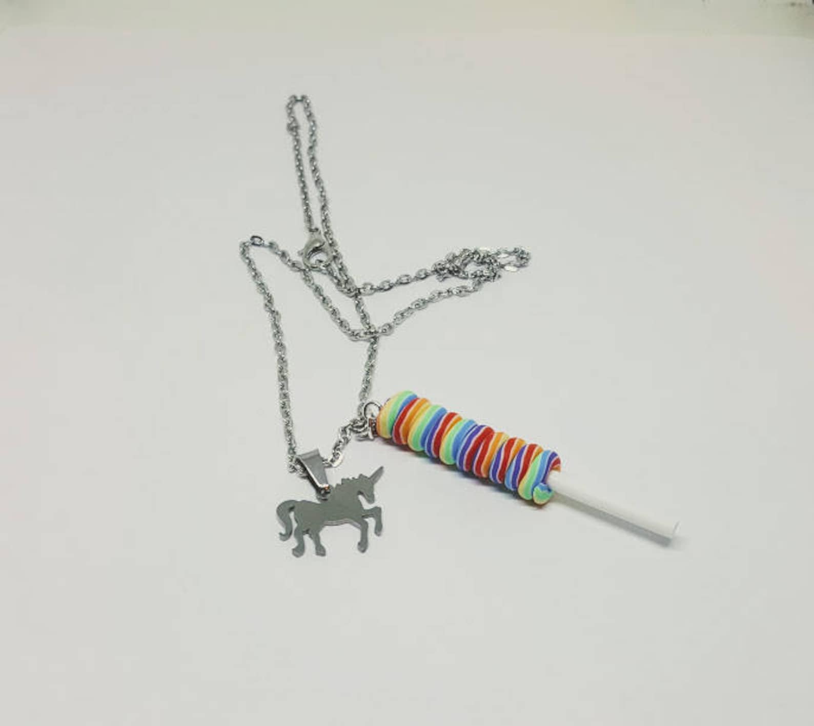 Candy Unicorn Horn Necklace Swirl Lollipop Sucker Sweet Food - Etsy