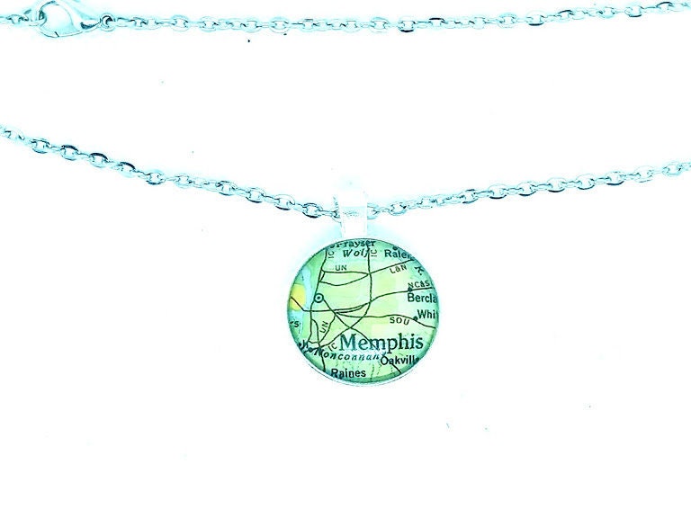 Memphis TN Tennessee City Map Necklace - Etsy