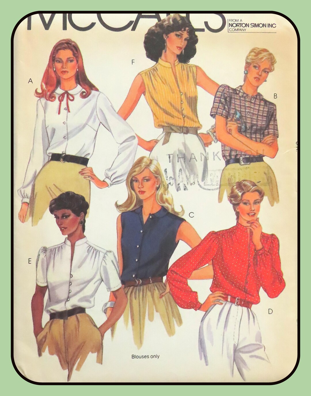 Vintage 1983 Blouse Pattern: Mccall's 8466, Uncut Size 10 - Etsy