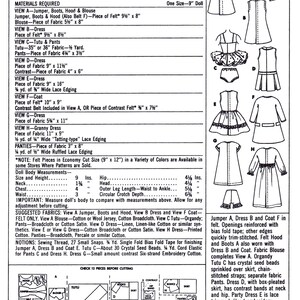 Doll Clothes for 9" Little Sister Dolls Mccall's 8357 Vintage 1966 ...