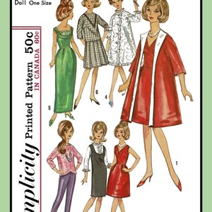 11-1/2" DOLL Clothing Fashion Simplicity 5731 Vintage 1964 Craft Sewing ...