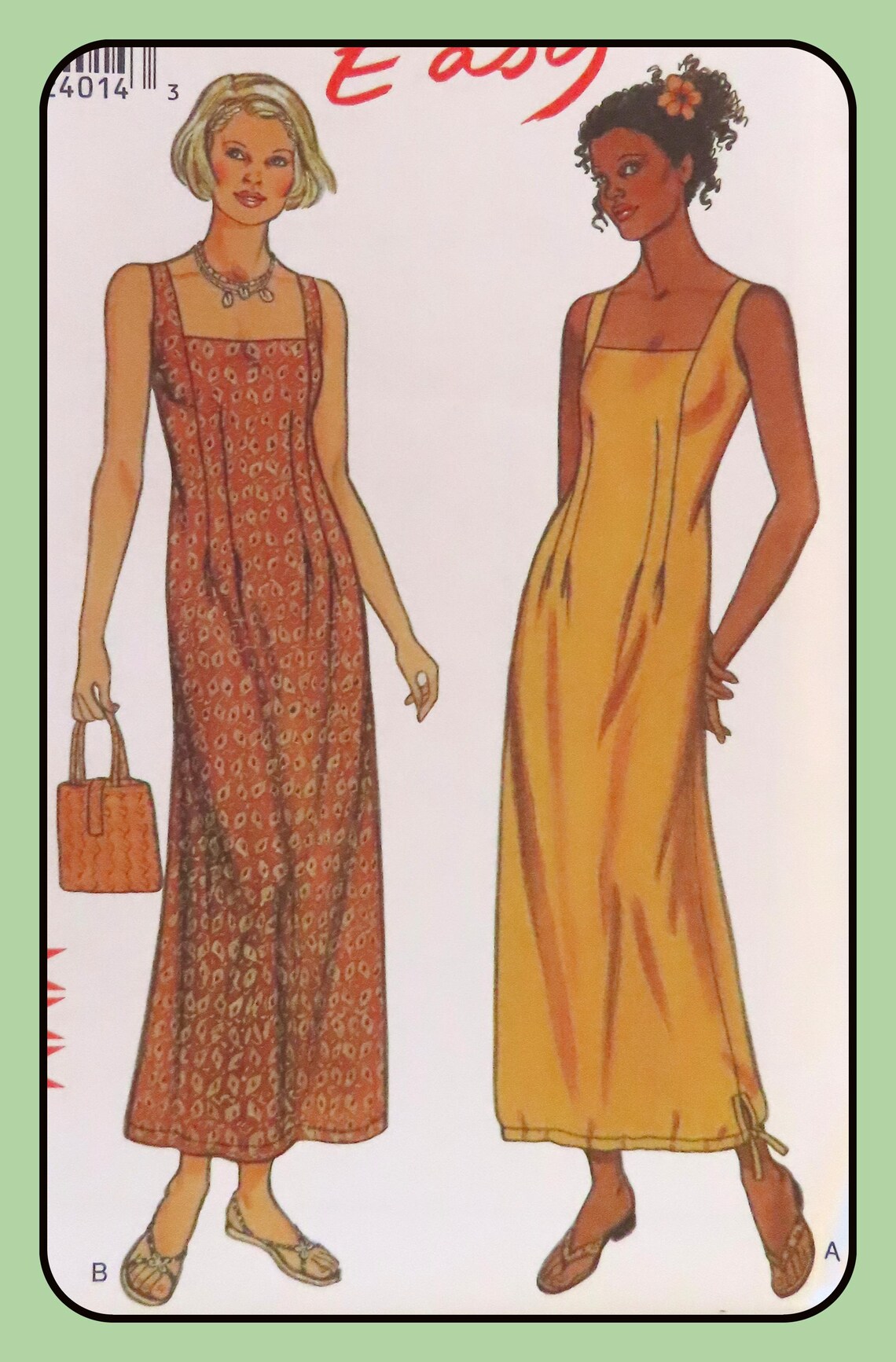 Misses Semi-fitted DRESS Pattern Ankle Length EASY Sundress Sleeveless ...