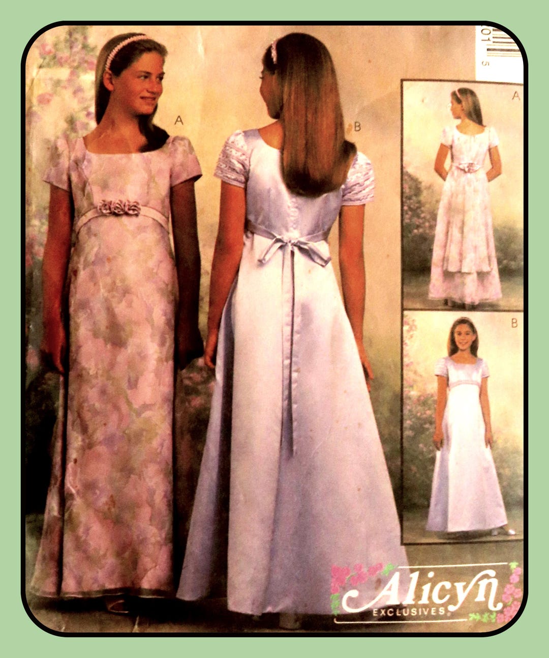 Vintage Girls' Formal Dress Pattern: Flower Girl, Bridesmaid - Mccall's ...