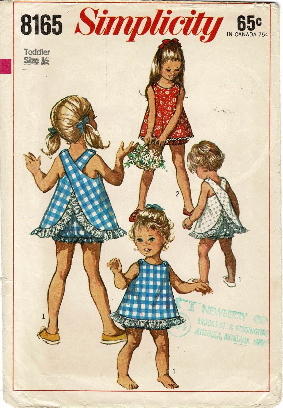 Girls Sleeveless TOP and BLOOMERS Toddler Child Simplicity 8165 Vintage ...