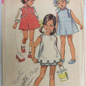 Girls DRESS Shorts Scarf Kerchief Child RARE Simplicity 8169 Vtg 1969 ...
