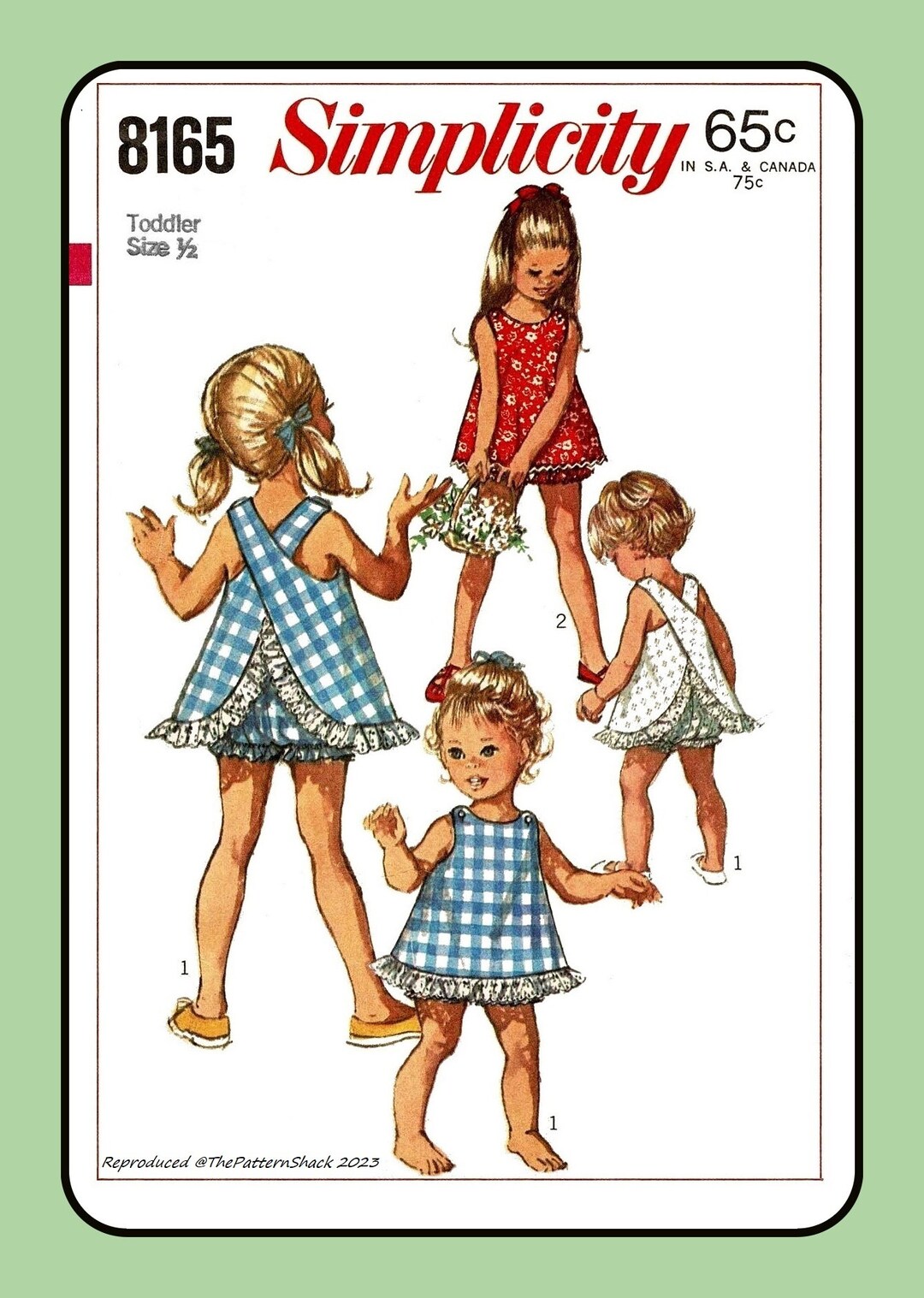 Girls Sleeveless TOP and BLOOMERS Toddler Child Simplicity 8165 Vintage ...