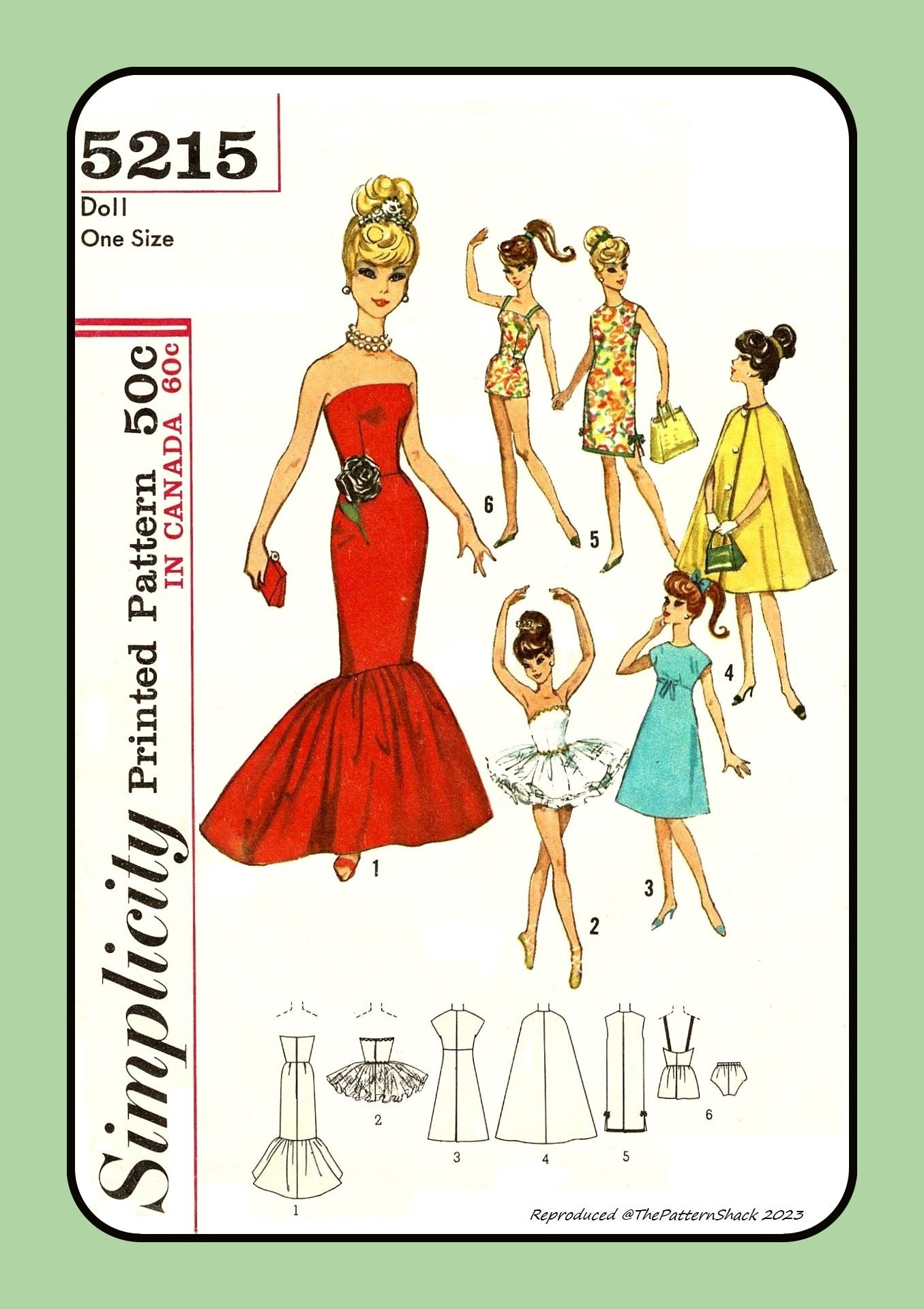 11-1/2" Doll Clothes Formal Evening GOWN Cape BALLET Tutu + Simplicity ...