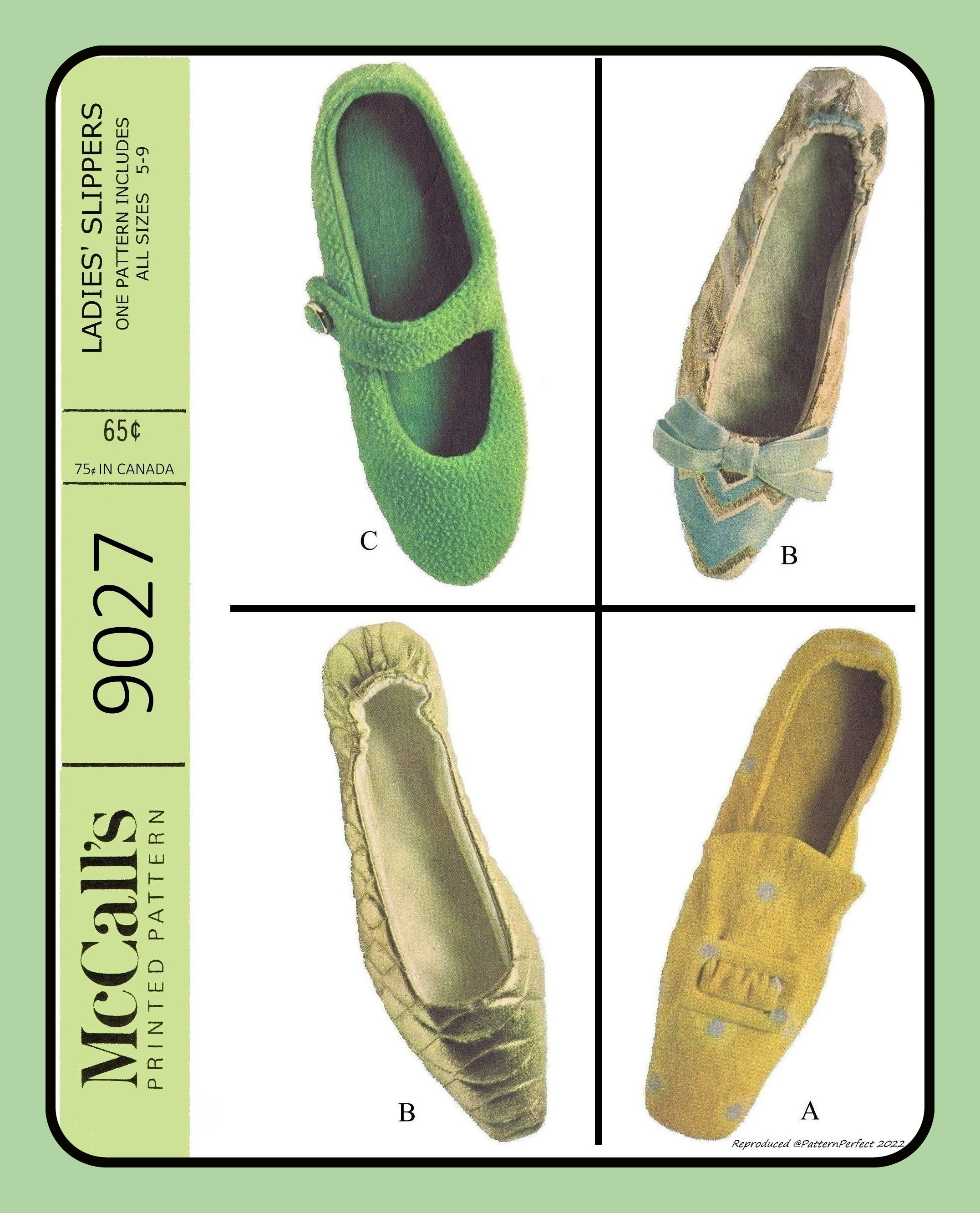 SLIPPERS Pilgrim MARY JANE or Shell Shoe Mccall's 9027 Vtg 1967 Craft ...