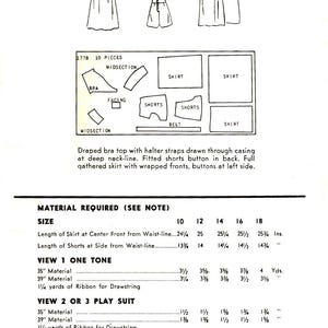 Misses PLAY SUIT Pattern One-piece W Removable Skirt RARE Size 14 ...