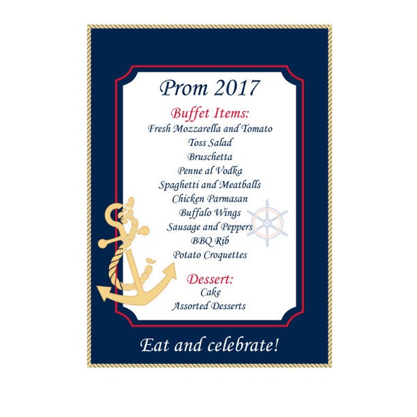 Nautical Menu - Etsy