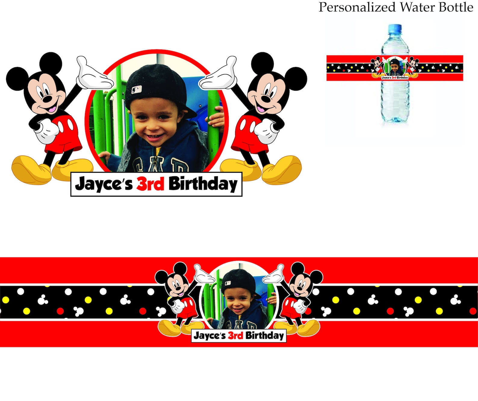 Mickey Mouse Water Bottle Label - Etsy