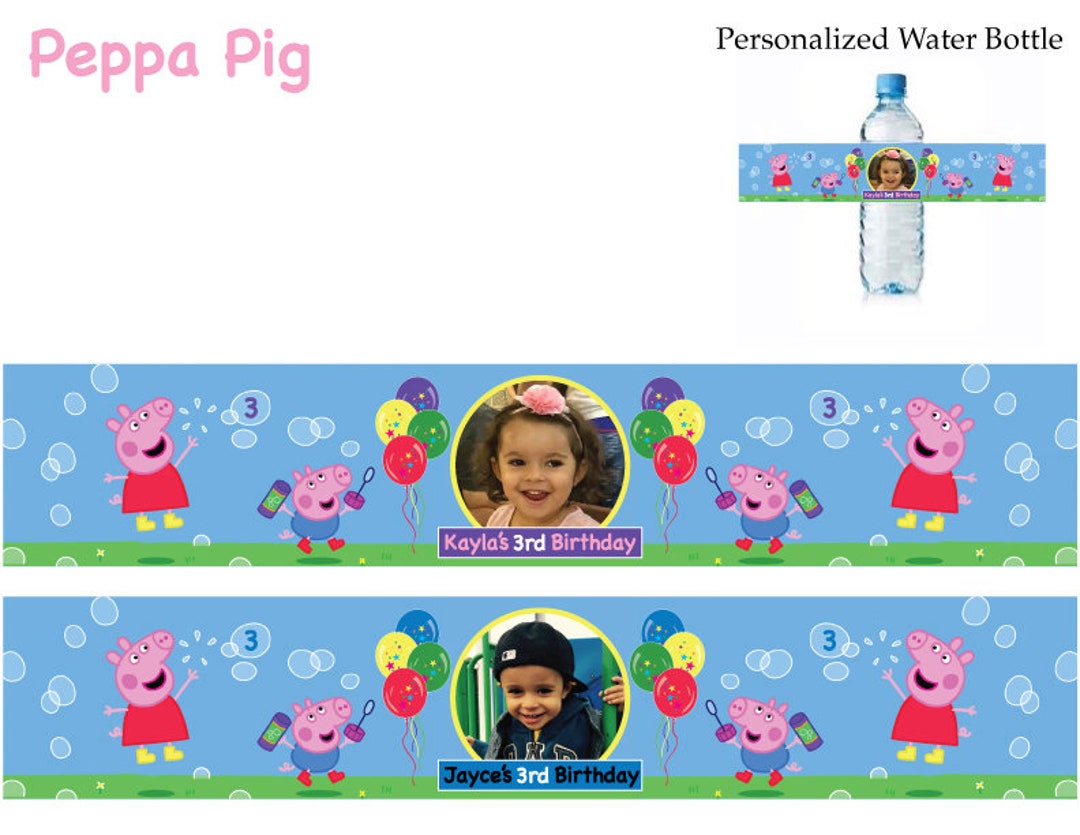 Peppa Pig Water Bottle Label - Etsy