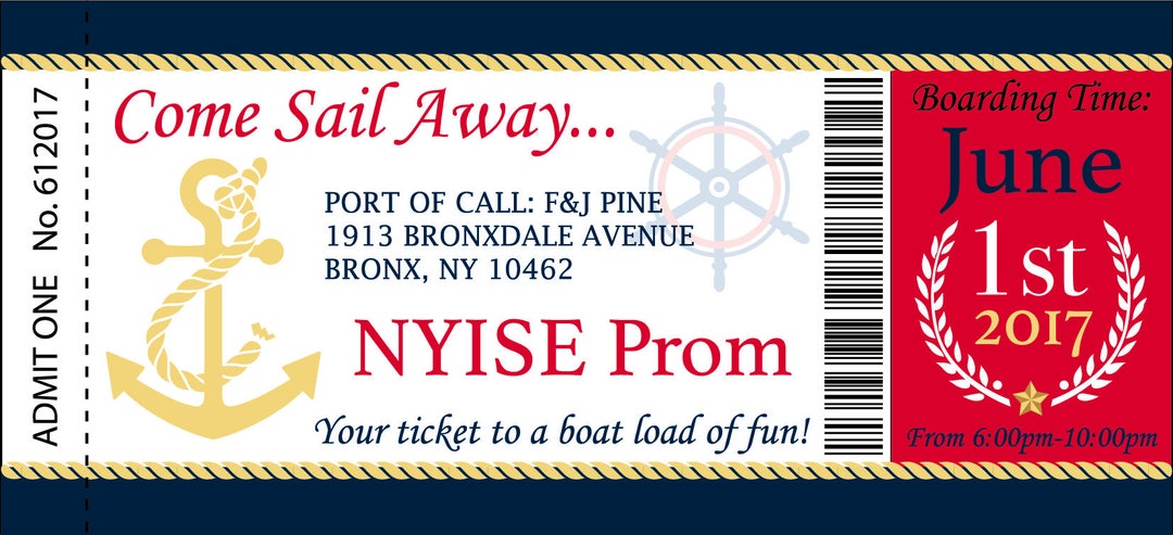Prom Ticket/invitation (nautical Theme) - Etsy