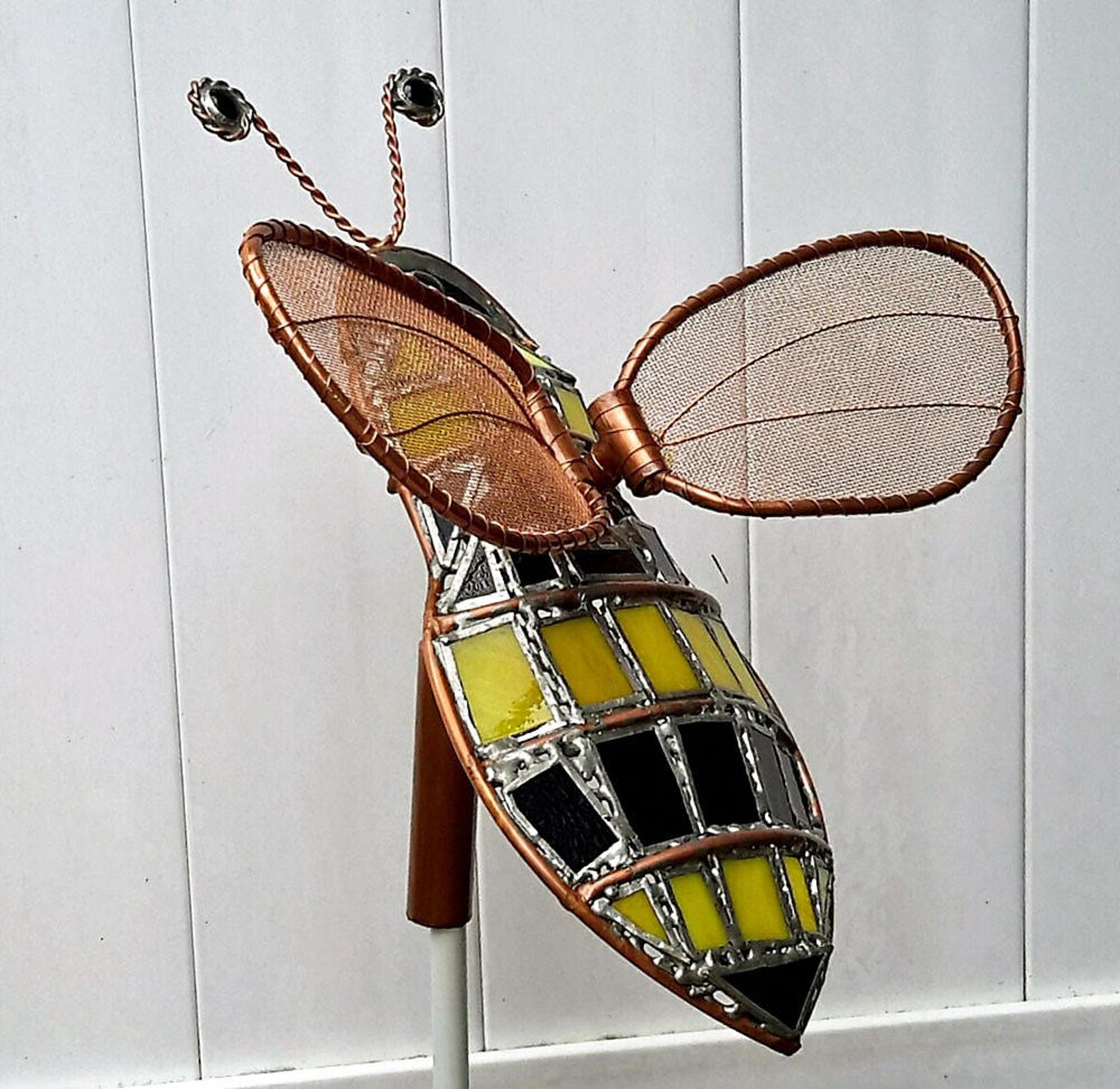 Bumble Bee Garden Art Sculpture Metal Yard Art Yellow - Etsy