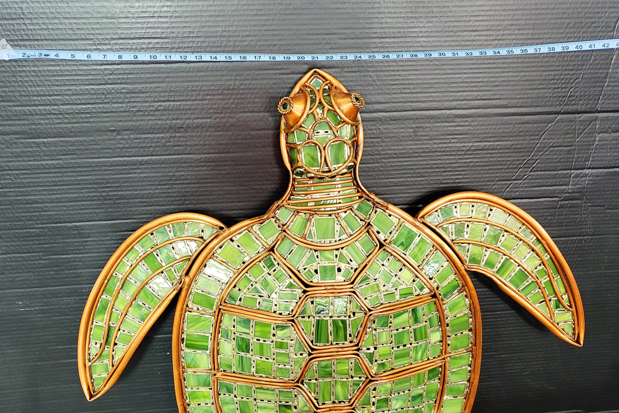 Large Sea Turtle Garden Art Sculpture Yard Art Stained | Etsy