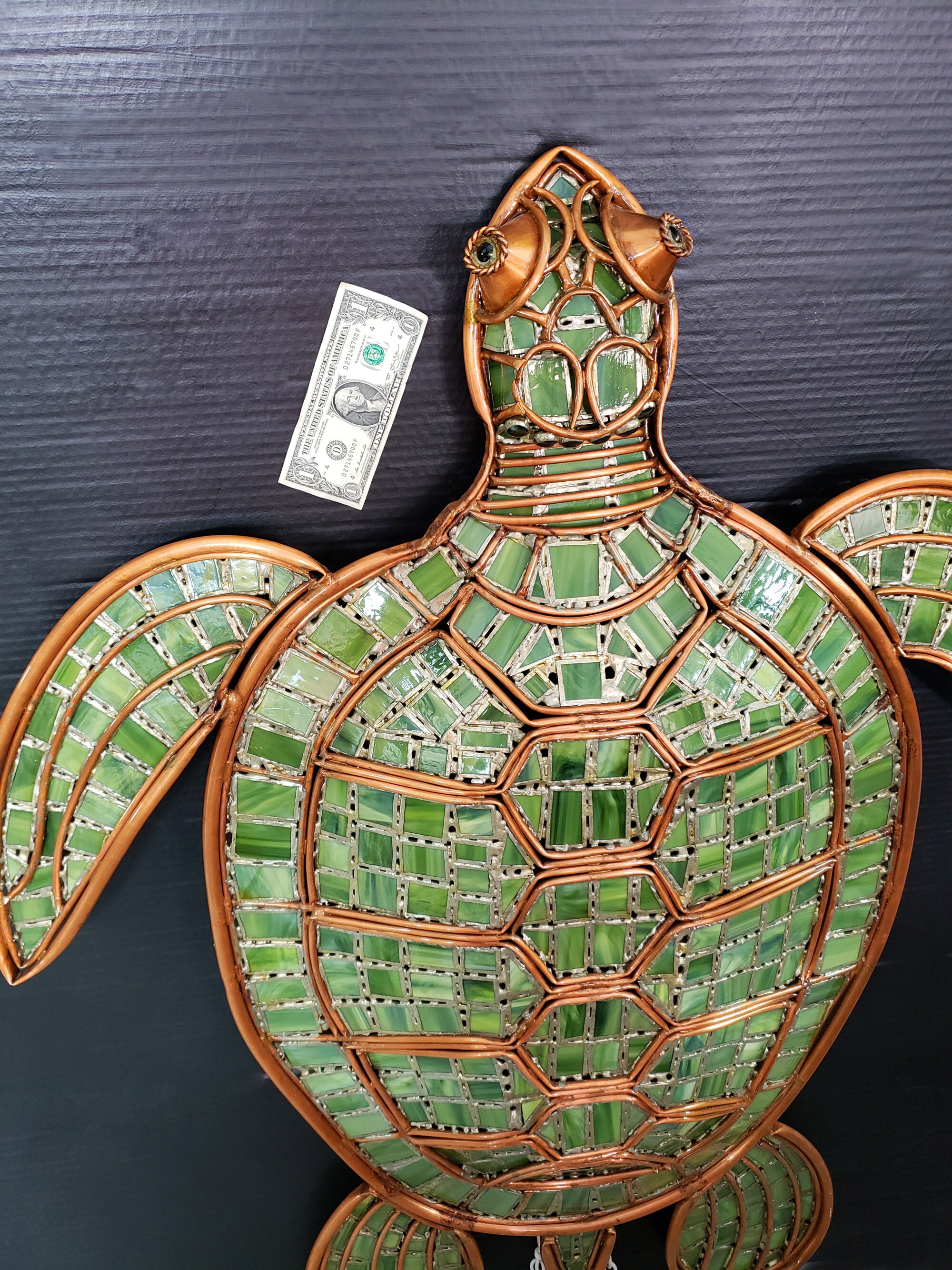 Large Sea Turtle Garden Art Sculpture Yard Art Stained | Etsy