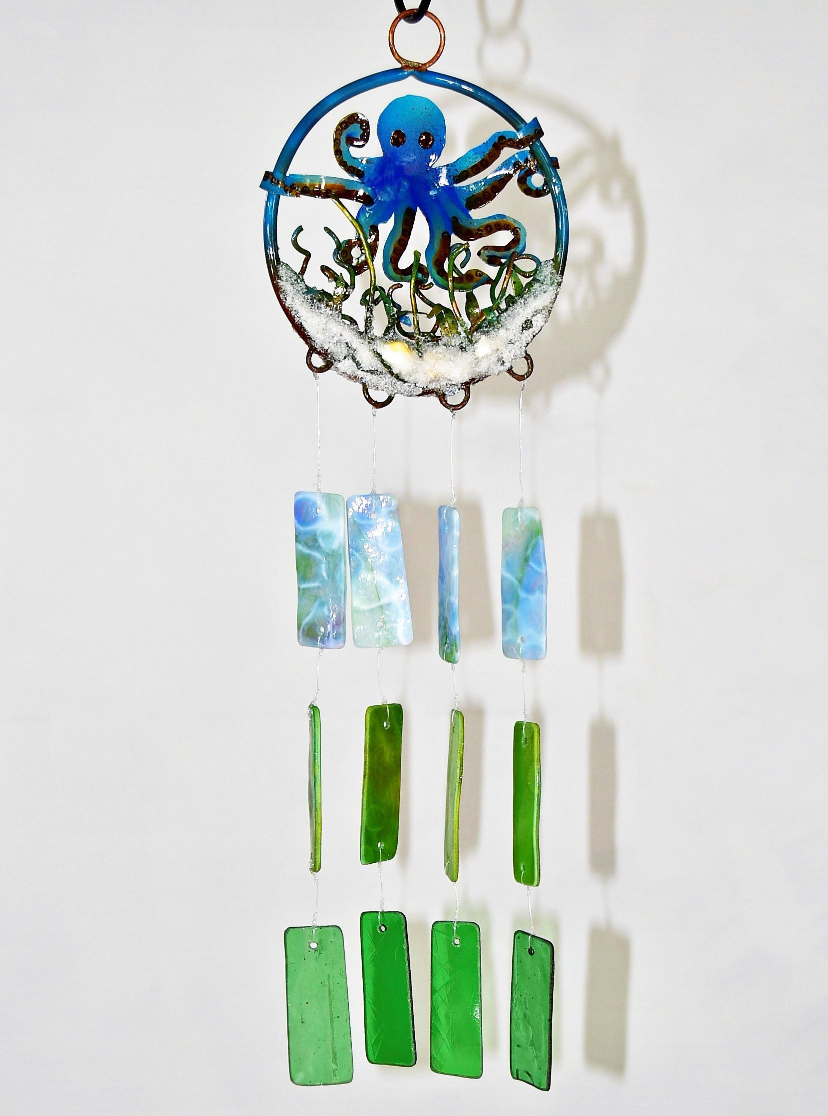 Octopus Wind Chime, Suncatcher, Outdoor Decor, Yard Art, Garden Art ...