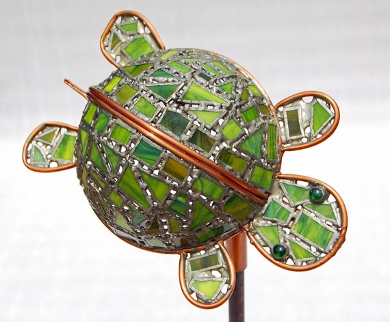 Turtle Garden Art Sculpture Metal Yard Art Copper Stained | Etsy