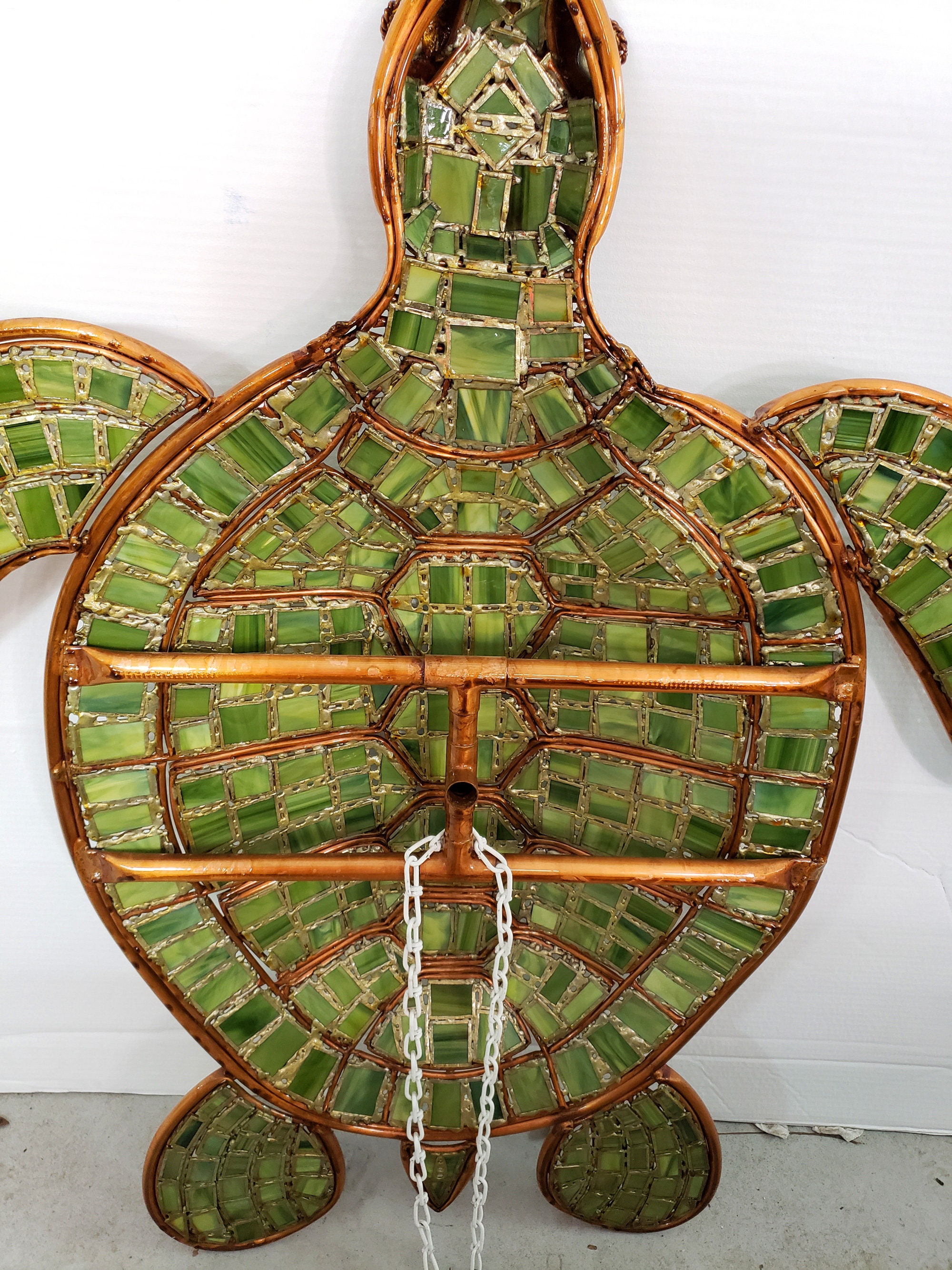 Large Sea Turtle Garden Art Sculpture Yard Art Stained | Etsy