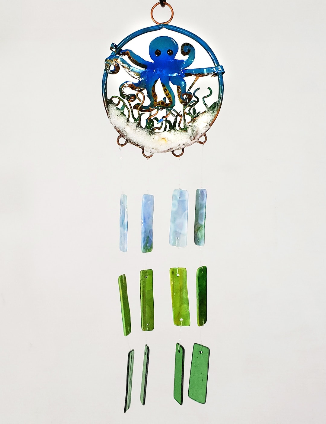 Octopus Wind Chime, Suncatcher, Outdoor Decor, Yard Art, Garden Art ...