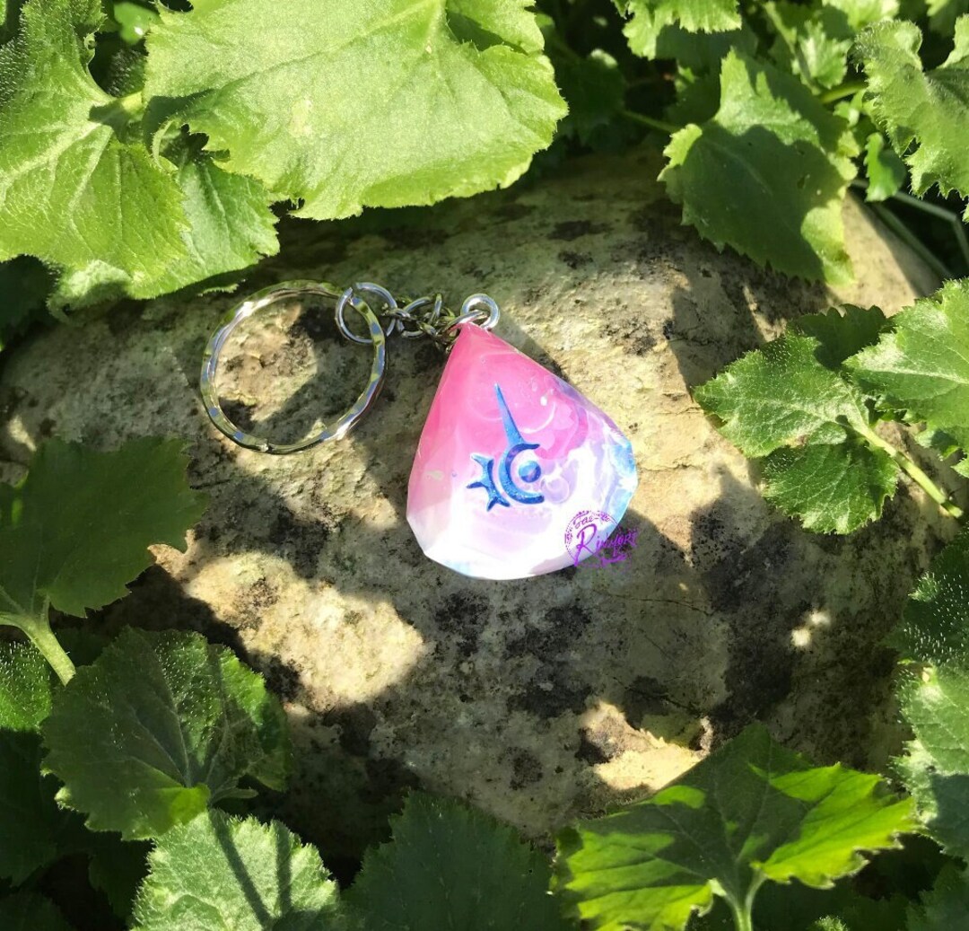 FFXIV Red Mage Job Stone Keychain Handmade Resin Warrior of Light Gift ...