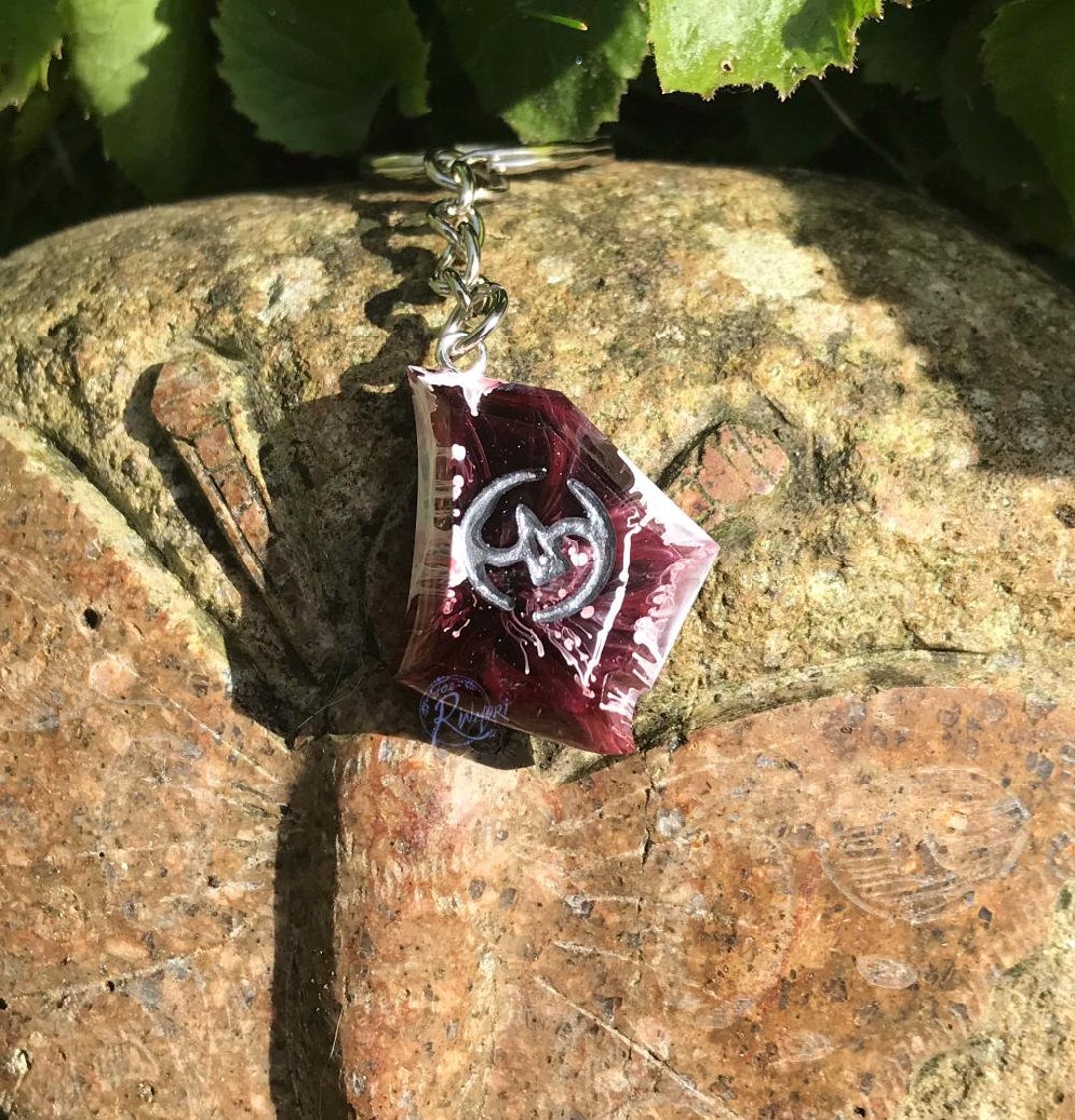 FFXIV Samurai Job Stone Keychain Handmade Resin Warrior of Light Gift ...