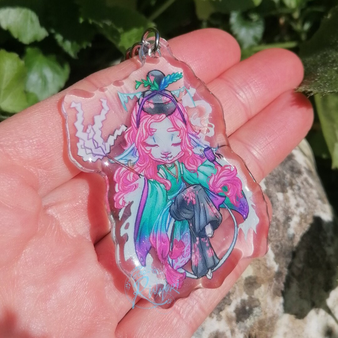 SALE Critical Role Caduceus Keyring, Japanese Inspired Keychain, Double ...