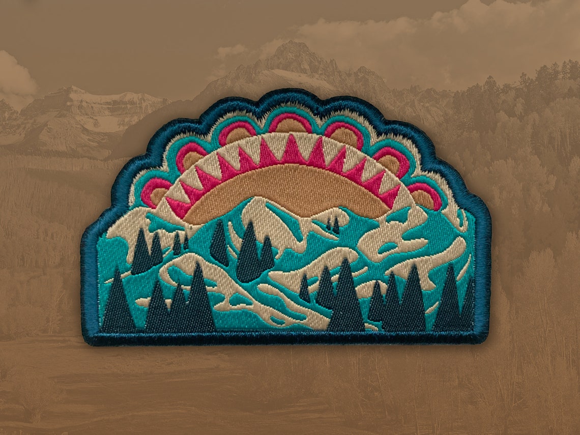 Embroidered Mountain Patch - Etsy