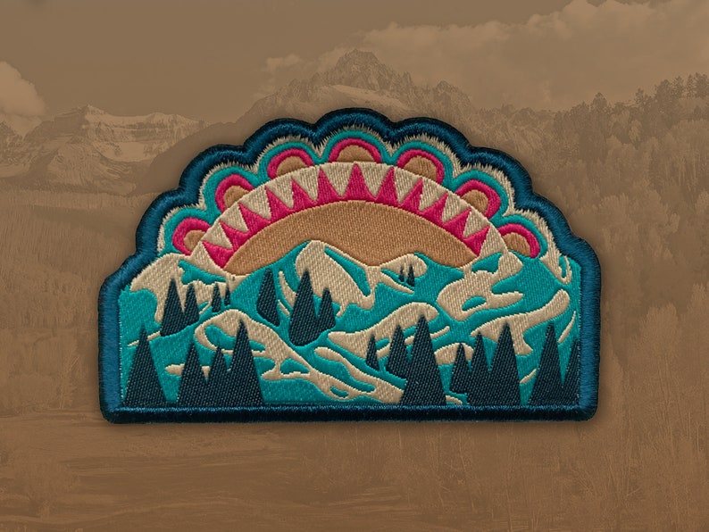 Embroidered Mountain Patch - Etsy