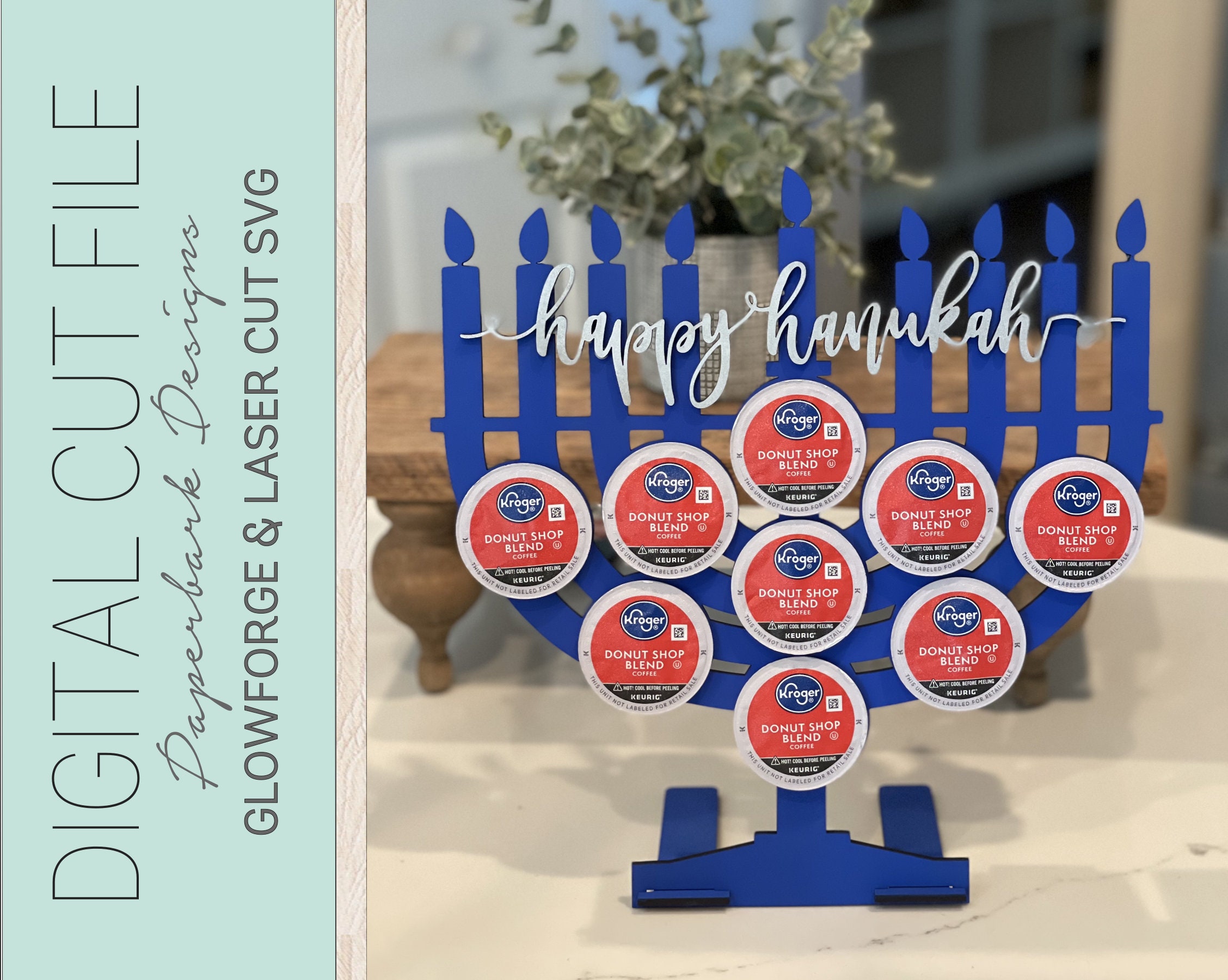 Hanukkah Menora Kcup Keurig Holder SVG / Glowforge Digital File / Laser ...
