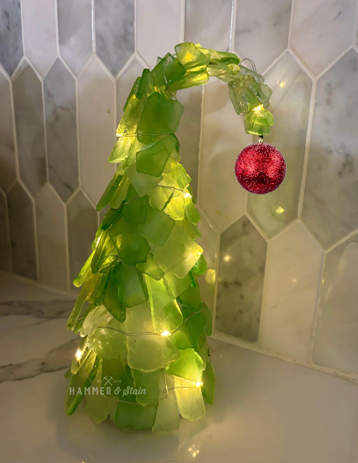 Grinch Sea Glass Tree DIY Kit - Etsy
