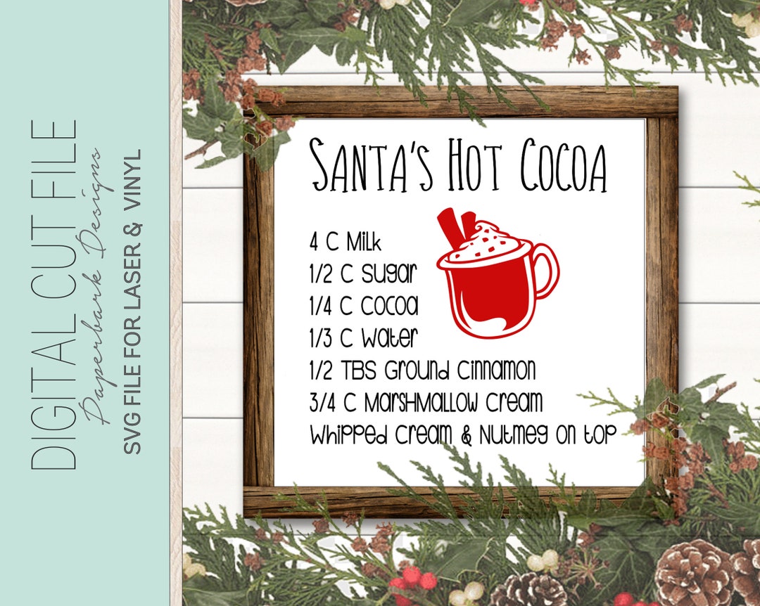 Santa's Hot Cocoa Christmas Digital File SVG - Etsy