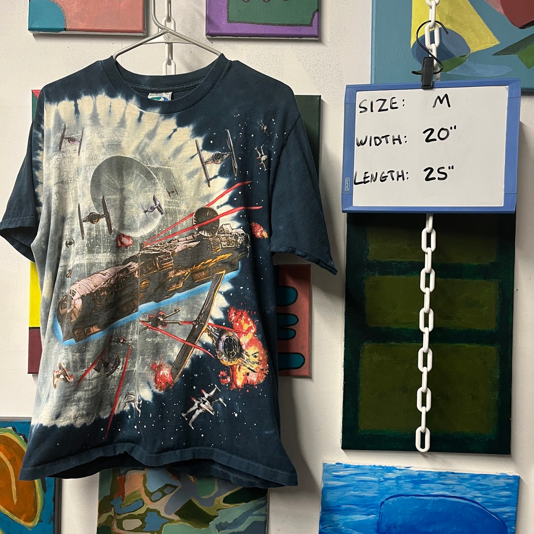 Vintage 1990's // Star Wars // AOP // Liquid Blue T Shirt // M // Blue ...