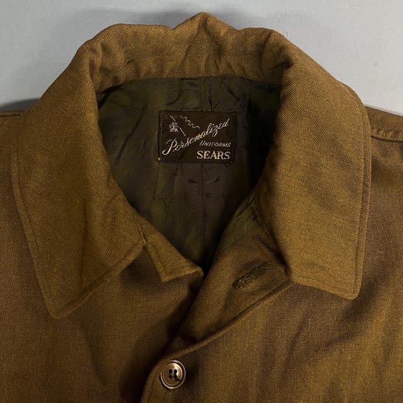 Vintage 1950s-60s // Sears Uniform Jacket // Army Gre… - Gem
