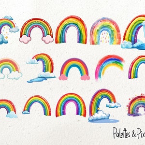 Rainbows Clipart Bundle, Digital Download Commerical Use Art, PNG Clip ...