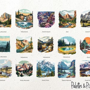 National Park Clipart Bundle, Digital Download Commerical Use Art, PNG ...