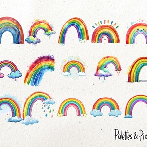 Rainbows Clipart Bundle, Digital Download Commerical Use Art, PNG Clip ...