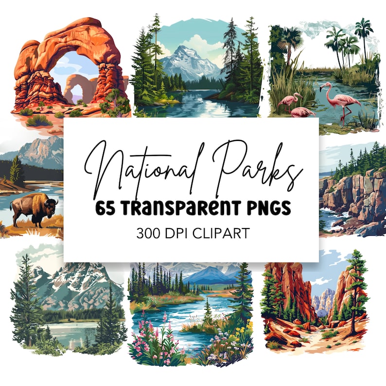 National Park Clipart Bundle, Digital Download Commerical Use Art, PNG ...