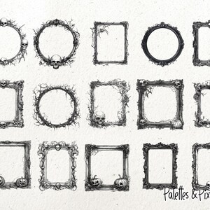 Spooky Halloween Frame Clipart Pack, Digital Download Commerical Use ...