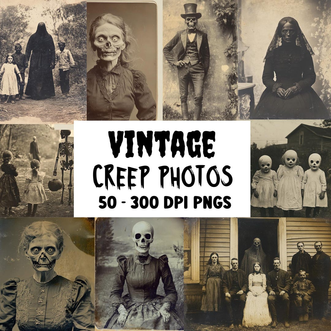 Vintage Creepy Photo Digital Clipart Pack, PNG Commerical Use ...
