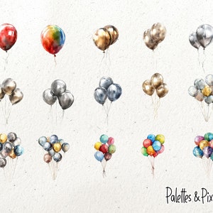 Balloons Clipart Bundle, Digital Download Commerical Use Art, PNG Clip ...