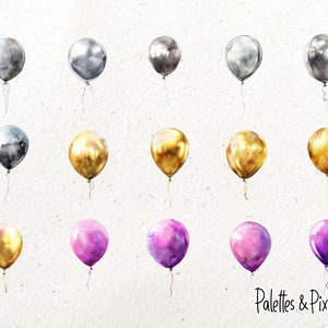 Balloons Clipart Bundle, Digital Download Commerical Use Art, PNG Clip ...