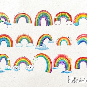 Rainbows Clipart Bundle, Digital Download Commerical Use Art, PNG Clip ...