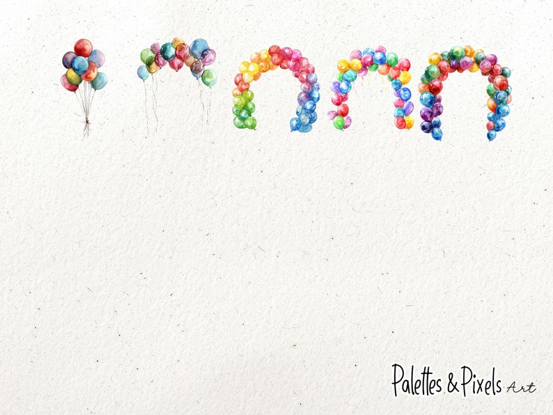 Balloons Clipart Bundle, Digital Download Commerical Use Art, PNG Clip ...