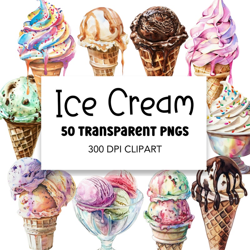 Ice Cream Clip Art - Etsy