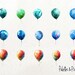 Balloons Clipart Bundle, Digital Download Commerical Use Art, PNG Clip ...