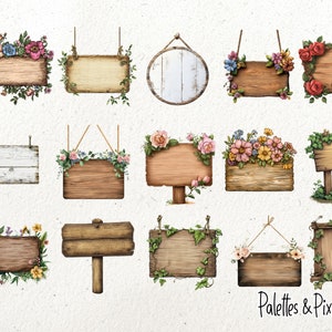Rustic Farmhouse Blank Wooden Sign Clipart Bundle, Digital Download ...