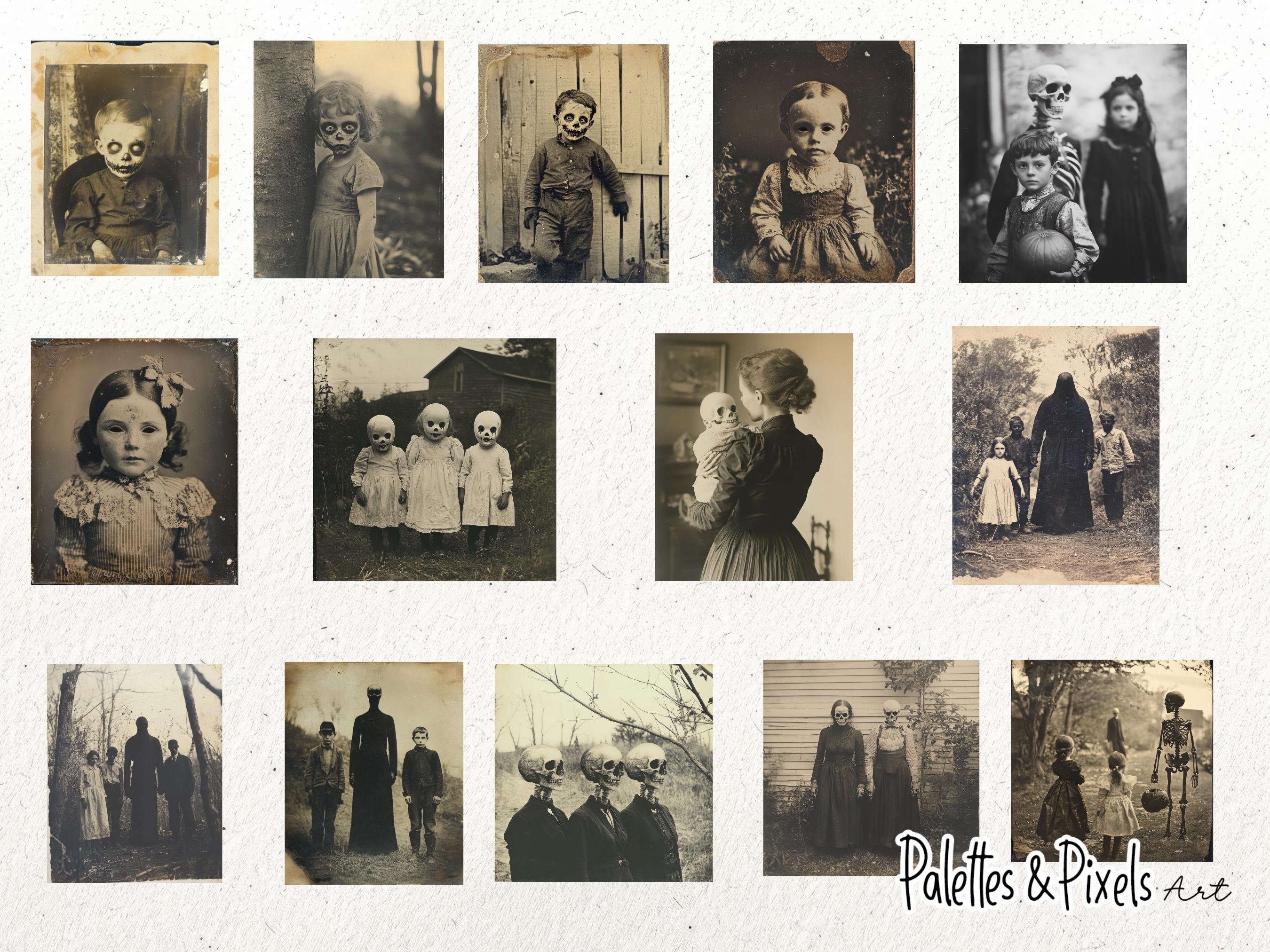 Vintage Creepy Photo Digital Clipart Pack, PNG Commerical Use ...