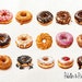 Donuts Doughnuts Sweet Treat Clipart Pack, Commerical Png's Illustrated ...